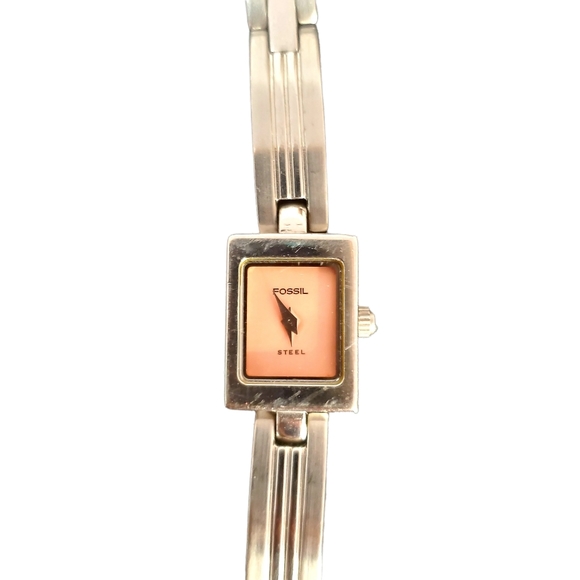 Fossil | Accessories | Fossil Small Silver Square Watch With Peace Face ...